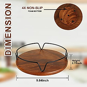 simesove Lazy Susan Turntable 10inch Spinning Spice Rack Holder Kitchen Cabinet Counter Top Organizer 360 Degree Turntable Turning Table (Walnut, 10" (1 Tier))