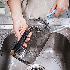 Bottle Cleaning Brush, 17 Inches Extra Long Handle Water Bottle Brush, Flexible Bendable Cleaner for Washing Narrow Neck Bottles, Wine Decanter, Kombucha, Pipes, Beer Brewing Supplies, 2 Pack