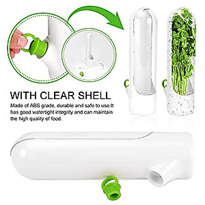 2Set Fresh Herb Keeper,Herb Saver for Refrigerator Herb Saver Pod, Vegetables Leaf Separator,Herb Storage Container for Cilantro, Mint, Asparagus Keeps Greens Fresh 3 Weeks(As Shown,size:9.6x2.6inch)
