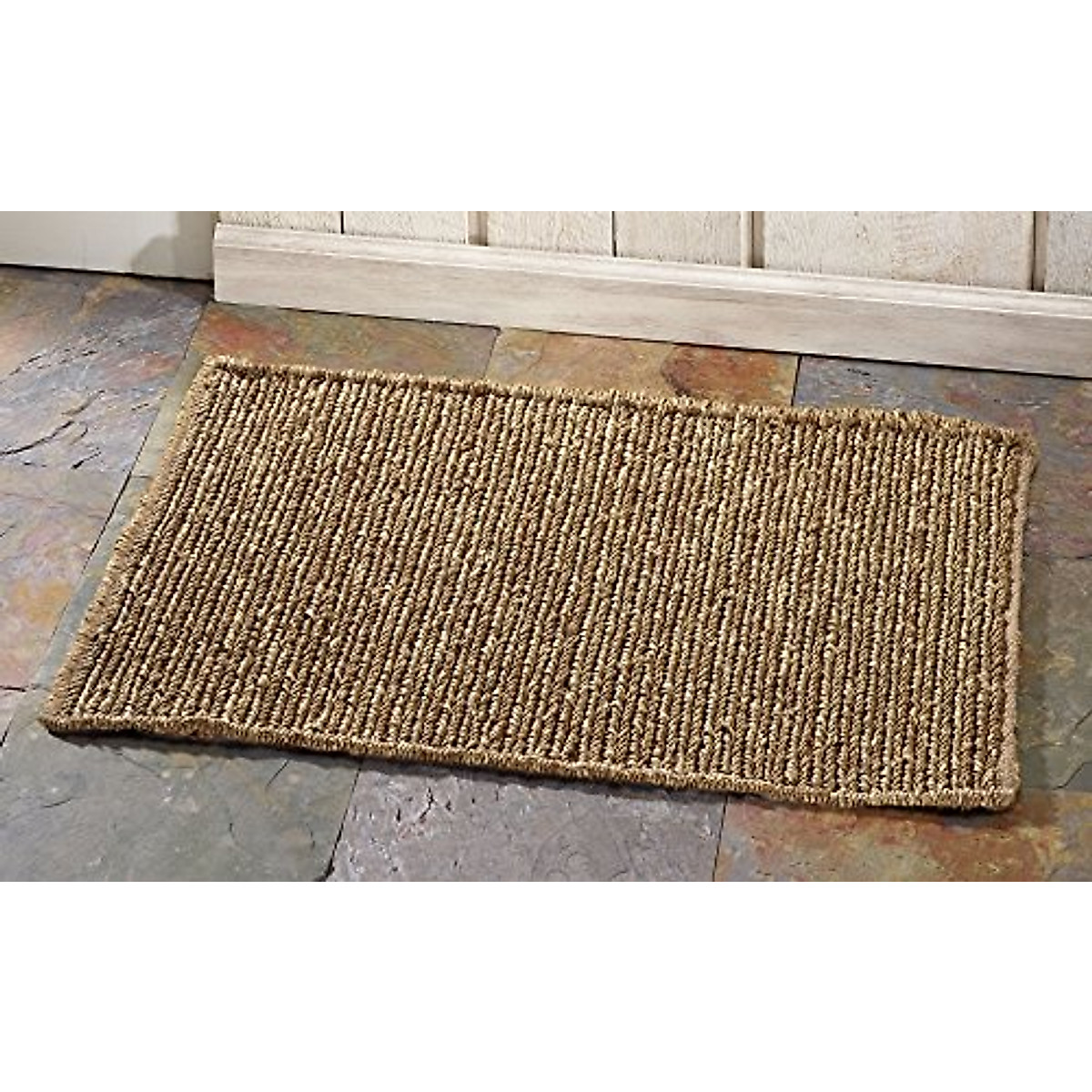 HF by LT Sophia Braided Seagrass and Jute Doormat, 18 x 30 inches, Durable and Sustainable Handwoven Seagrass and Jute, Static Free, Beige