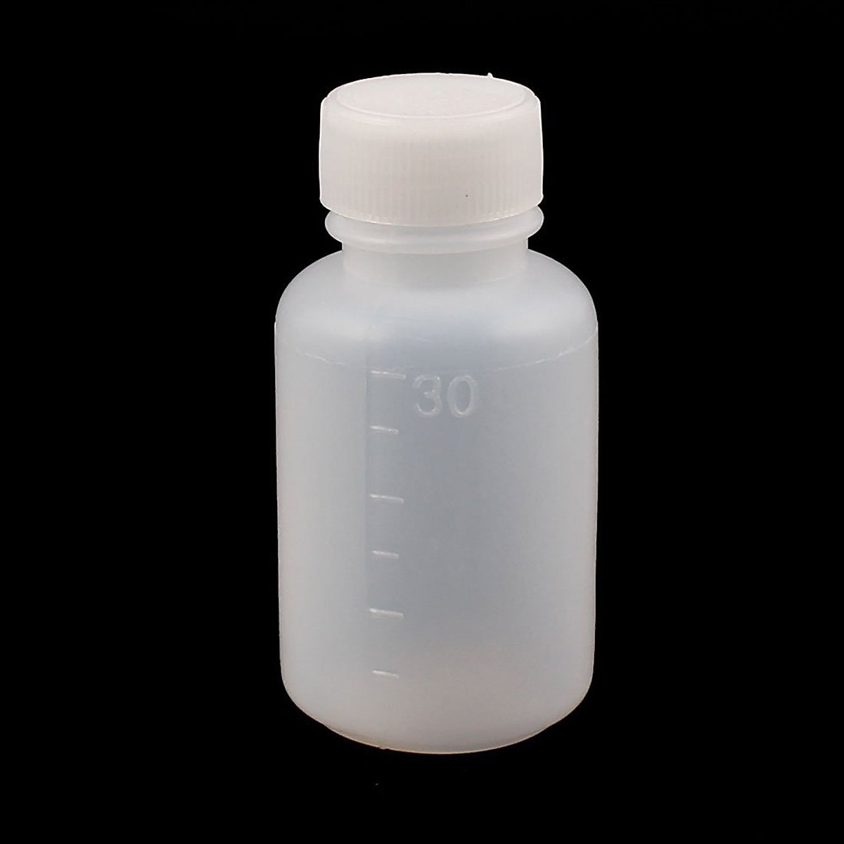 Bezall 50Pcs 30ml 1oz PE Plastic Empty Small Mouth Graduated Lab Chemical Container Reagent Bottle Sample Sealing Liquid Medicine Bottles