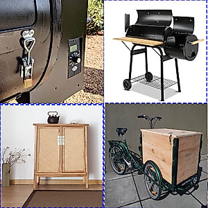 4Pack Heavy Duty Toggle Latch Clamp, 1320lbs 4003 Latch-Style Toggle Clamp with Lock Hook, Pull Action Latch with Catch Plate, Metal Quick Release Draw Latch for Trunk Jig Smoker Door Tool Boxes