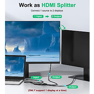 HDMI Switch 4k@60hz Splitter, GANA Aluminum Bidirectional HDMI Switcher 2 in 1 Out, Manual HDMI Hub Supports HD Compatible with Xbox PS5/4/3 Blu-Ray Player Fire Stick Roku