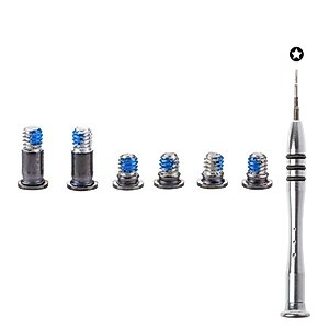 Bfenown Replacement 6pcs/Set Bottom case Screws + 1pcs 5 Point Pentalobe Screwdriver for MacBook Pro Retina 16” A2141 MVVJ2LL/A MVVK2LL/A EMC 3347 2019 Year (Gray)