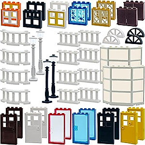 SAIBURAZ 90 Piece Windows,Doors, Fences Building Block Parts Toy Gift for Kids Boys Girls Age 6+ Kit Fit with Major Brands Children Gifts