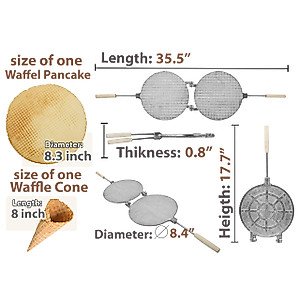 Waffle Maker - Waffle Cone Maker - Krumkake Iron - Wafer Maker - Waffle Makers - Waffle Cone Maker Machine - Stroopwafel Maker - Ice Cream Cone Maker - Wafer Iron - Stroopwafel Iron - Вафельница