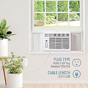 Keystone 5,000 BTU Window Air Conditioner and Dehumidifier, Window AC Units for Apartment, Living Room, Bathroom, and Small Rooms up to 150 Sq.Ft., Quiet Window Air Conditioners with Remote Control