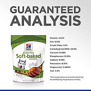 Hill's Grain Free Dog Treats, Soft-Baked Naturals with Beef & Sweet Potatoes, Soft Healthy Dog Snacks, 8 oz. Bag