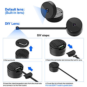 PAMBRUM Spy Camera, 1080P Mini Hidden Cameras Wireless Wi-Fi Security Camera with 2-Lens 90°flip Motion Detector Night Vision for Home Surveillance Indoor and Outdoor