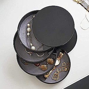 Ldirect Jewelry Organizer 4-Tier Showcase Storage Box Rotating Holder for Women Bracelets Rings Bracelets Earrings (Black)