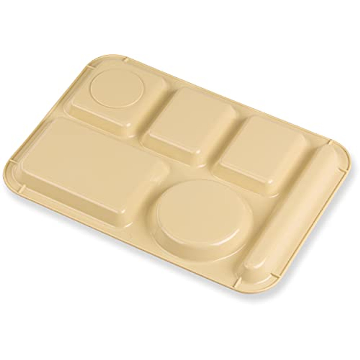 Carlisle FoodService Products P61425 Polypropylene Left-Hand 6-Compartment Divided Tray, 14" X 10", Tan (Case of 24)