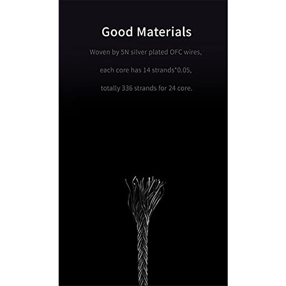 24 Core MMCX Earphone Cable-KBEAR [Show] Upgrade Cable, 5N OFC Silver Plated Cable, IEM Detachable Cable with2.5mm Plug, Suit for DM7 T3 T2 FH5 FH9 FA9 I3 FH5S (MMCX2.5, Black)