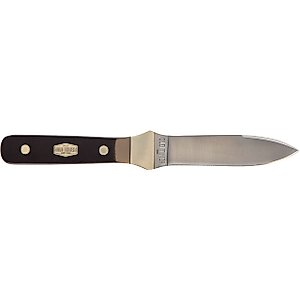 Old Timer 162OT Boot Knife 7.8in High Carbon Stainless Steel Full Tang Fixed Blade Knife with 3.8in False Edge Blade, Black Sawcut Handle, and Leather Belt Sheath for Camping, Hunting, and Outdoors
