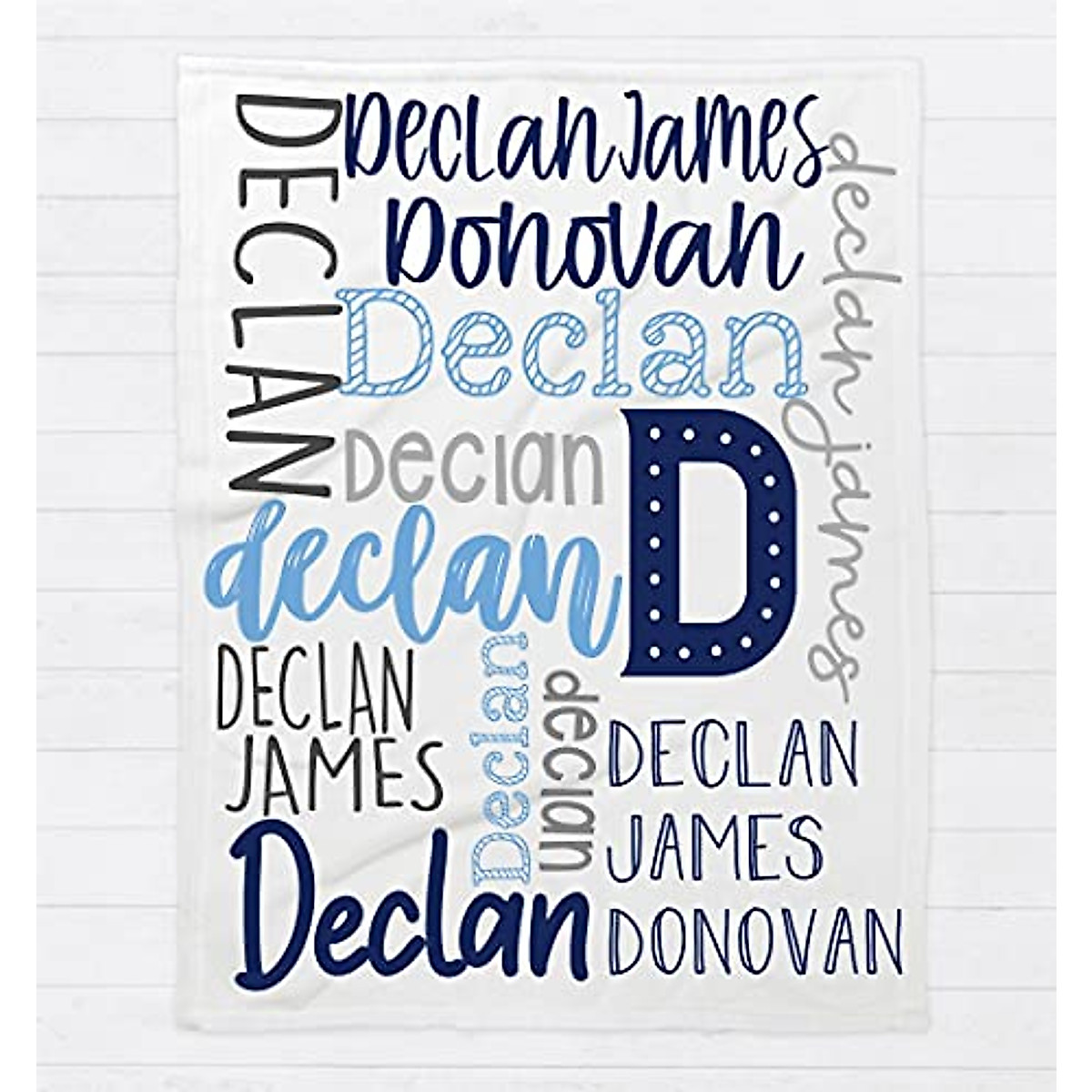 Monogram Junkie Personalized Baby Blanket for Boys with Name | Boy Custom Baby Blanket | Baby Boy Name Blanket |