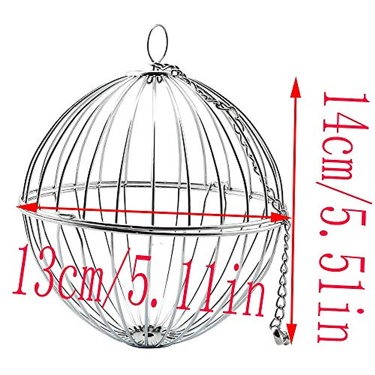 LQ Industrial Pet Hay Ball Small 13cm Stainless Steel Animals Hay Dispenser for Hamsters Gerbils Rat Chinchillas Guinea Pigs