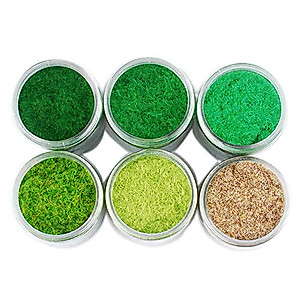 NWFashion 6 X 125ml Dress Tree Flower Static Grass Dressing Scatter Flock(6 Color Mix)