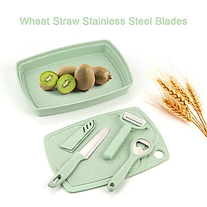 Fruit Cutting Board and Knife Box ,Multifunction Kitchen Tool Set with Fruit Knife, Bottle Opener,Cutting Board,Fruit Dish for Camping,Picnic and BBQ