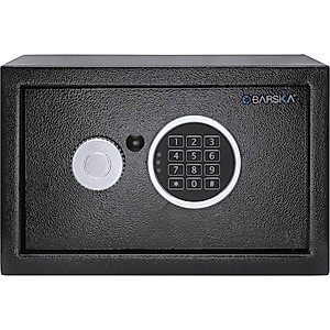 Barska Digital Keypad Home & Office Steel Security Safe Lock Box with Deadbolts - 0.41 Cu Ft Compact