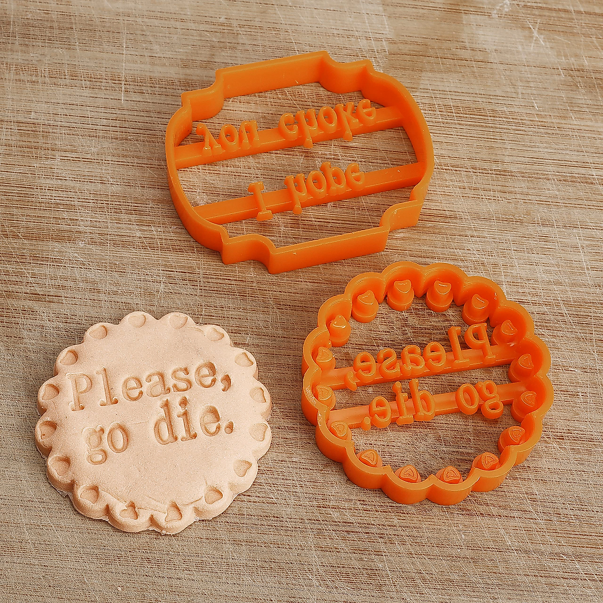 4PCS Funny Cookie Moulds Rude Cookie Molds for Baking,Cookie Molds with Good Wishes Cookie Molds with Rude Sayings Cuss Words, Cookie Cutters Form with Fun and Irreverent Phrases