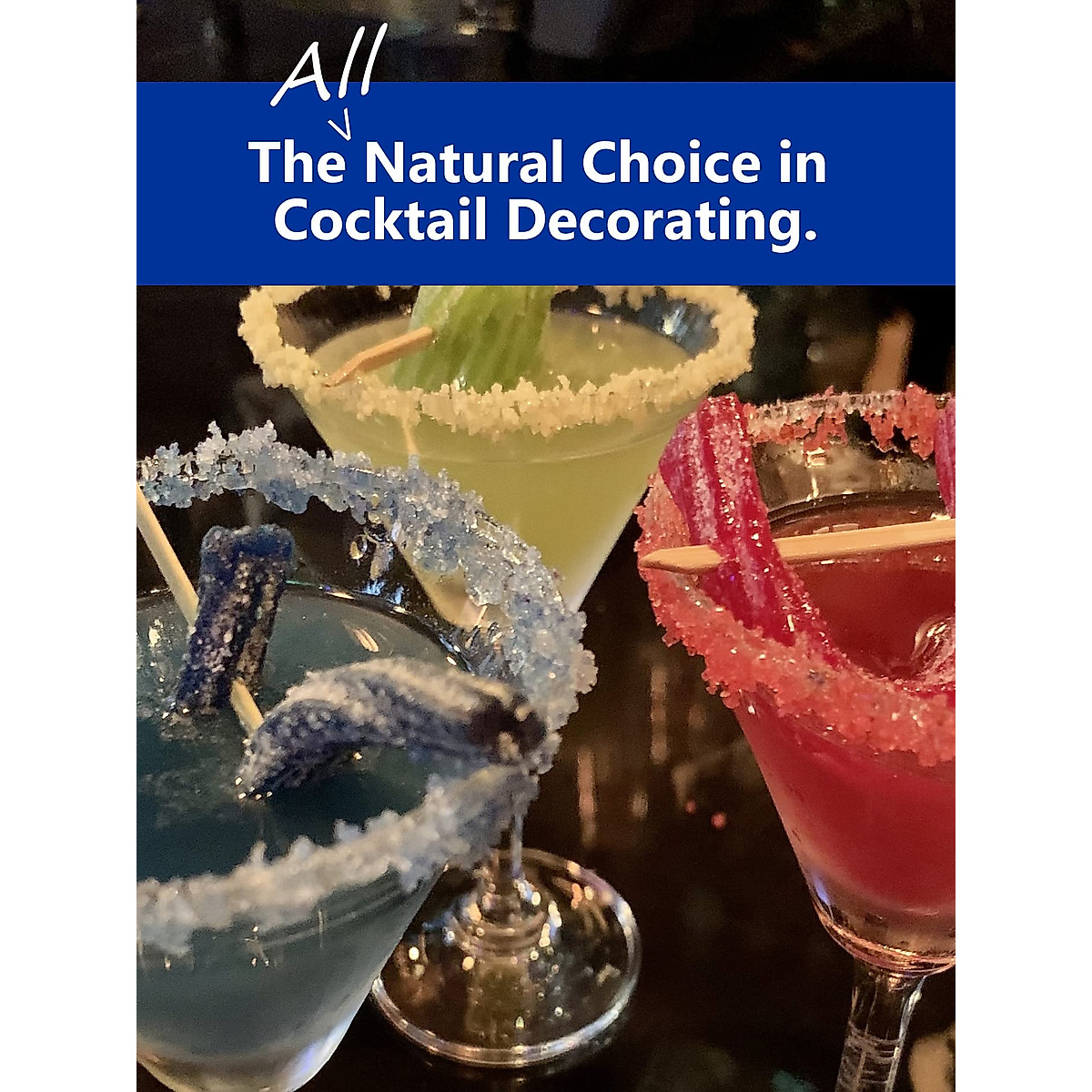 Snowy River Clear Cocktail Sugar - Kosher Certified Naturally Clear Cocktail Rimmer (4oz, Medium Crystal)