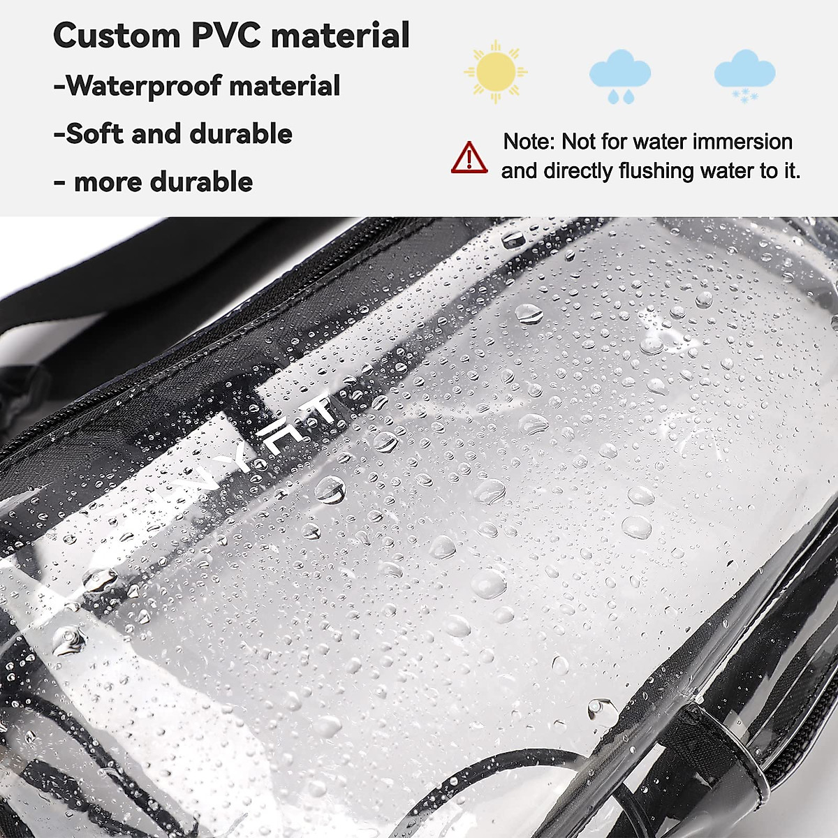 Svtose Clear Bag Stadium Approved, Small Clear Crossbody Bag with USB Charging Port, Sling Bag for Women Men Girls (Black)