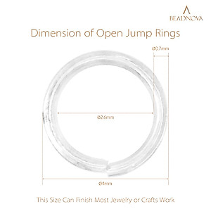 BEADNOVA 4mm Silver Jump Rings for Jewelry Making Open Jump Rings for Keychains and Necklace Repair (300Pcs)