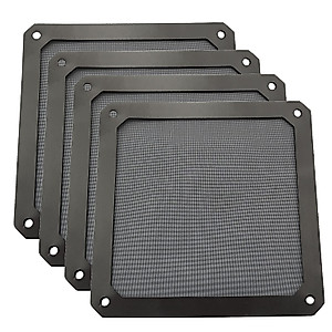 ZYAMY 4pcs 120mm PC Fan Dust Filter Magnetic Frame Computer Fan Grills Dust Mesh PC Cooler Filter Screen Dustproof Case Covers 12cm x 12cm, Black