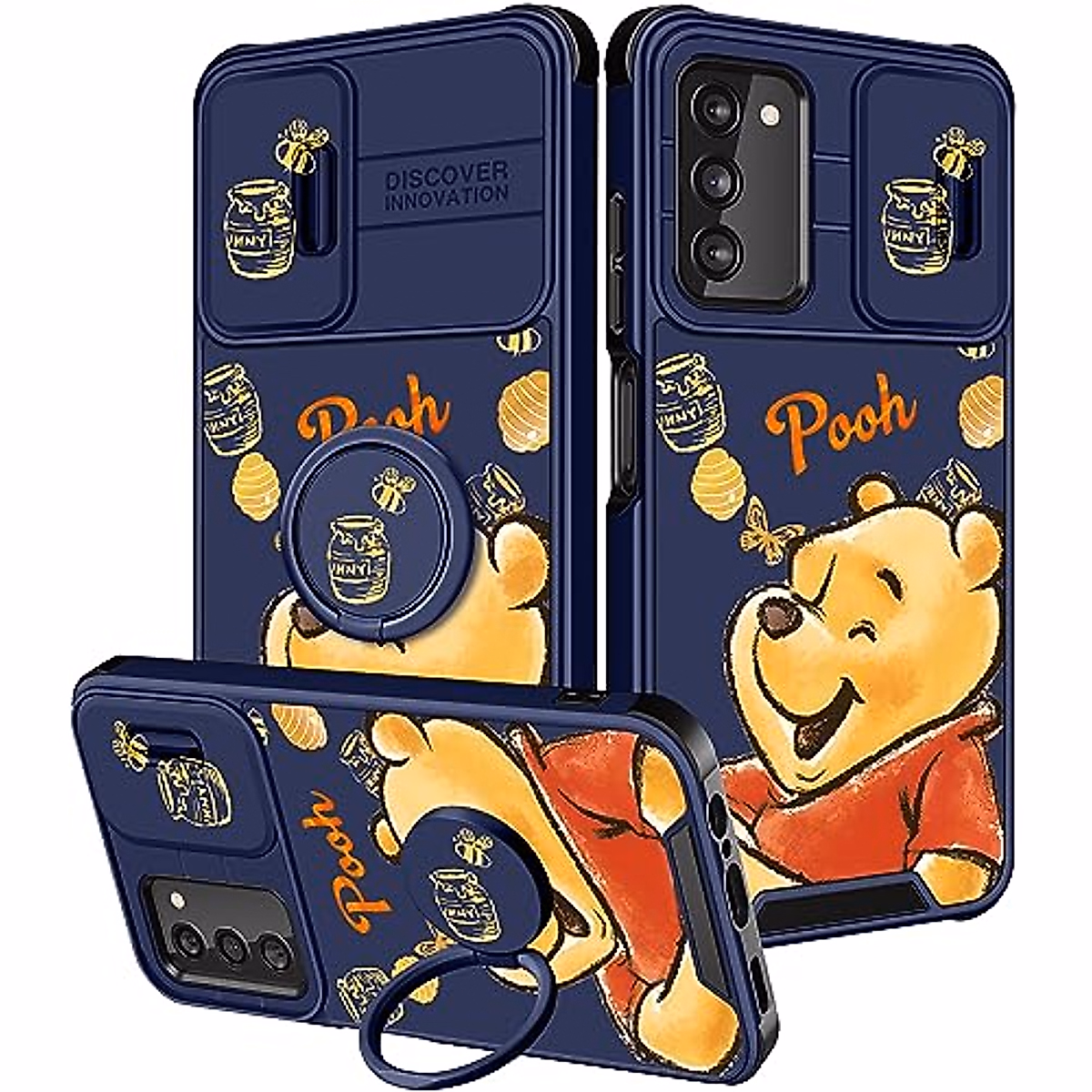 oqpa for Samsung Galaxy A03s Phone Case Cute Cartoon A03s Case with Camera Cover+Ring Holder, Kawaii Funny Case for Samsung A03s for Women Girly Girls Boys Cases for Galaxy A03s, Weini