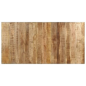 GOLINPEILO Dining Table Rectangular Solid Wood Top with Steel Legs Metal Frame Industrial and Rustic Style for Kitchen Meal, Dining Room or Living Room, 78.7"x39.4"x29.9" Rough Mango Wood-B