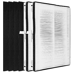 Hichoryer MD1-0022 Replacement Filter, Compatible with Vornado Air Purifier Models AC300, AC350, AC500, AC550, PCO200, PCO300 and PCO500, 2 HEPA Filter MD1-002 + 4 Pre-Filter MD1-0023