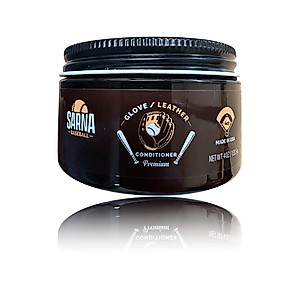 SARNA BASEBALL Glove Leather Conditioner Cream - Use on Baseball Gloves, Softball Gloves, and Other Leather Sports Equipment (4.0 oz) - Made in USA!