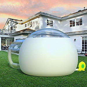 Inflatable Bubble House, 2~3 People Air Column Half-Transparent Tent for Camping, Blow up Dome Tent for Outdoor Stargazing, Music Festival, Family Day Party, Accommodate 1.8mx1.5m Bed