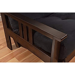 Kodiak Furniture Monterey Full Frame with Suede Fabric Mattress in Espresso/Blue