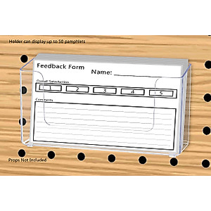 Marketing Holders 2 Pack Pegboard Postcard Holder for 5 Inch Wide Printed Advertisement Materials Space Saving Clear Acrylic Display Rack in Retail Stores and Offices No Assembly Required