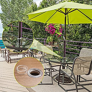 SAVITA 3pcs Umbrella Hole Ring, 3 Sizes Anti-Skidding Silicone Umbrella Hole Plug Suitable for Pool Umbrella Hole and Cap for Patio Garden Beach Table (Clear Black)