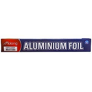 Aluminum Foil Roll 75 Feet Long Non-Stick Aluminum Foil Food Grade Foil Wrap Kitchen Suitable for Cooking, Roasting, Baking,BBQ and Family Parties
