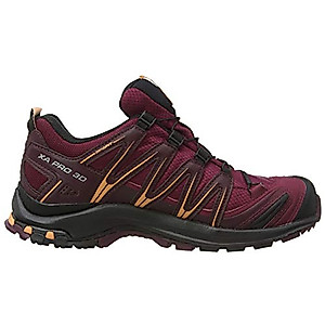 Salomon Women's Trail Running Sneaker, Burgundy Rhododendron Winetasting Cantaloupe, 7.5