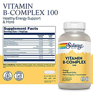 Solaray B Complex Supplement, 100mg, 250 Count