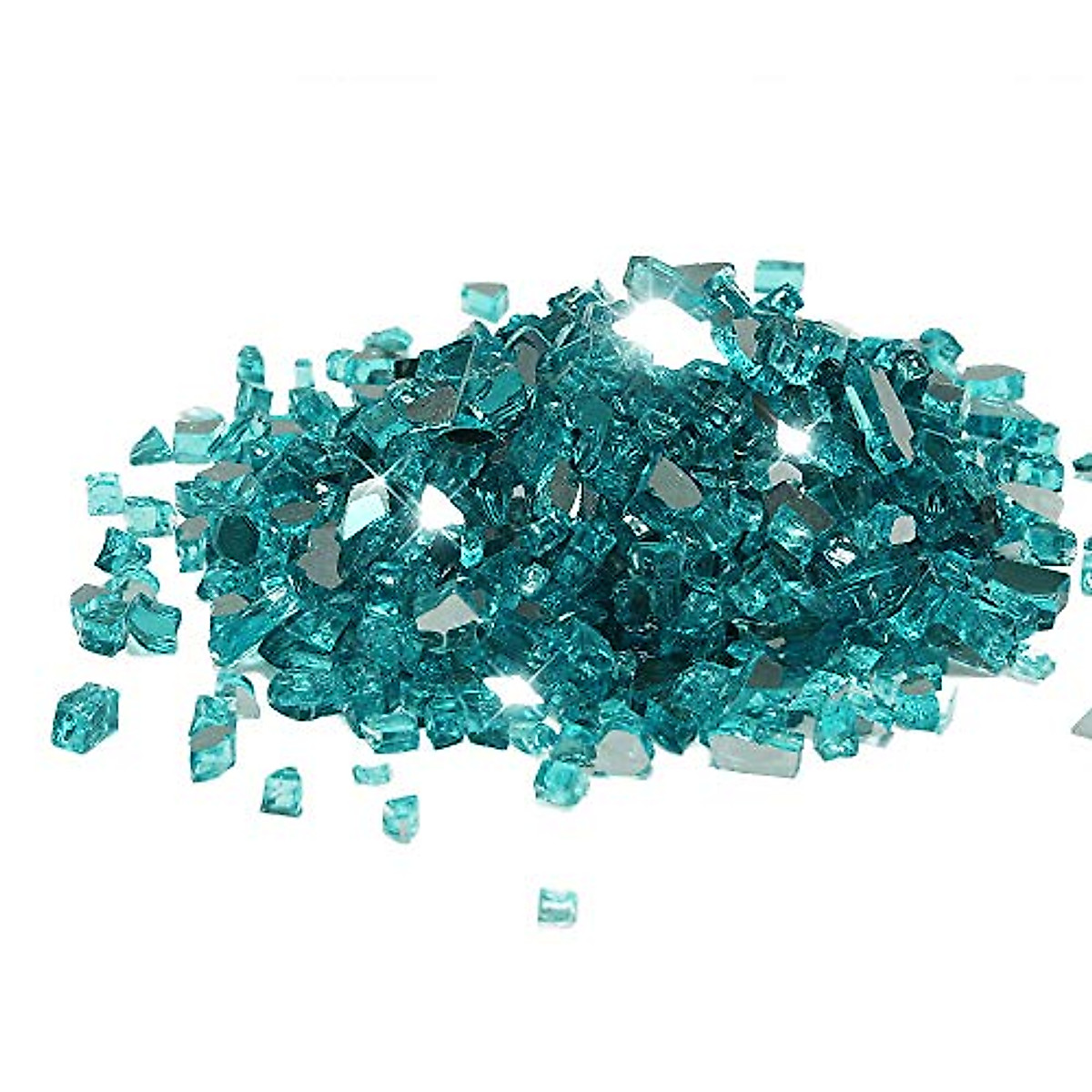 Golden Flame 10-Pound Fire Glass 1/4-Inch Caribbean Blue Reflective