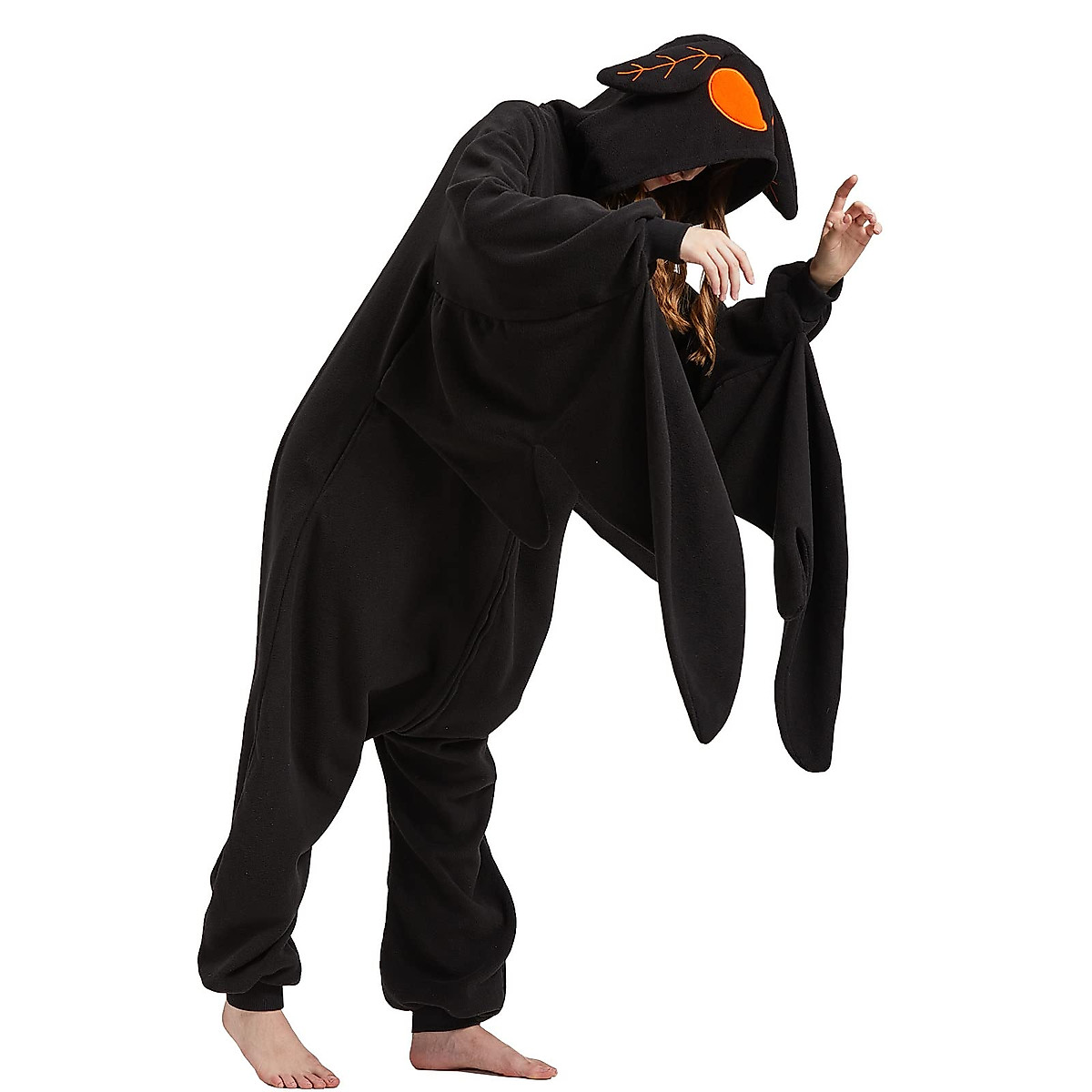 WAWRTOU Mothman Costume Halloween Onesie Adult Cosplay Animal Onesies Pajamas Christmas Sleepwear for Women Men