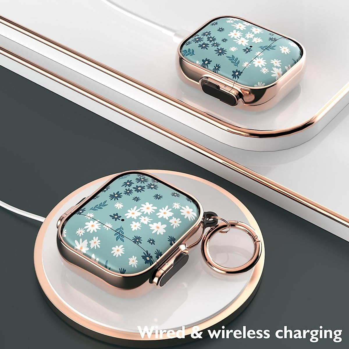 TATOFY for AirPod 2 case, AirPod case with Lock, AirPods 1st & 2nd Case for Women Men (Cyan)