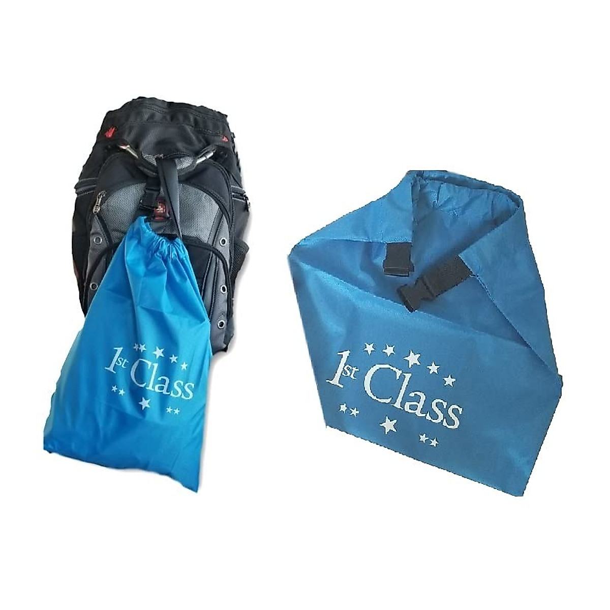 1st Class Kid Plane Pocket & Tray Table Cover Bag Set | Universal In-Flight Phone Holder | Hands-free Phone Mount with Flexible Rotation for Airplane, Phone Stand for Desk | Travel Hack Must Haves