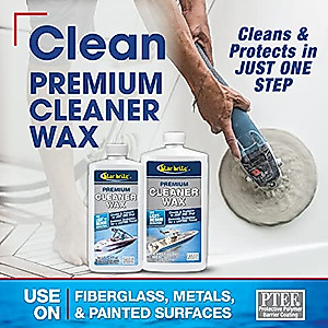 STAR BRITE One-Step Cleaner Wax with UV Protection - Removes Chalk & Oxidation from Fiberglass, Metals & Painted Surfaces - 32 Ounce (089632)