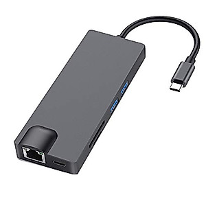 XUNMAIFHB Portable Docking Station,Typec 8-in-1 Docking Station usb3.1 Type-c Turn hdmi/vga Multi-Port Expansion Dock with Network Card Converter Fast Transmission