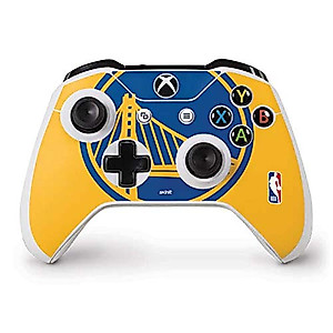 Skinit Decal Gaming Skin Compatible with Xbox One S Controller - Officially Licensed NBA Golden State Warriors Large Logo Design