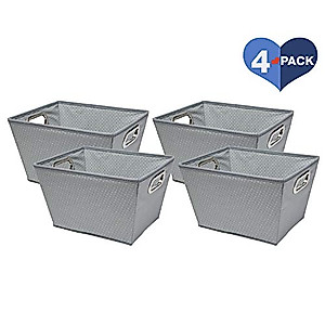 Delta Children 4 Piece Rectangle Storage Bins, Dove Grey