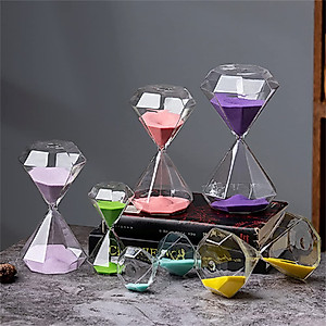 Hourglass 30 Minute Sand Timer Clear Glass, Unique Pink Sand Clock Time Control Measurement Children Games Tools Office Desktop Decoration