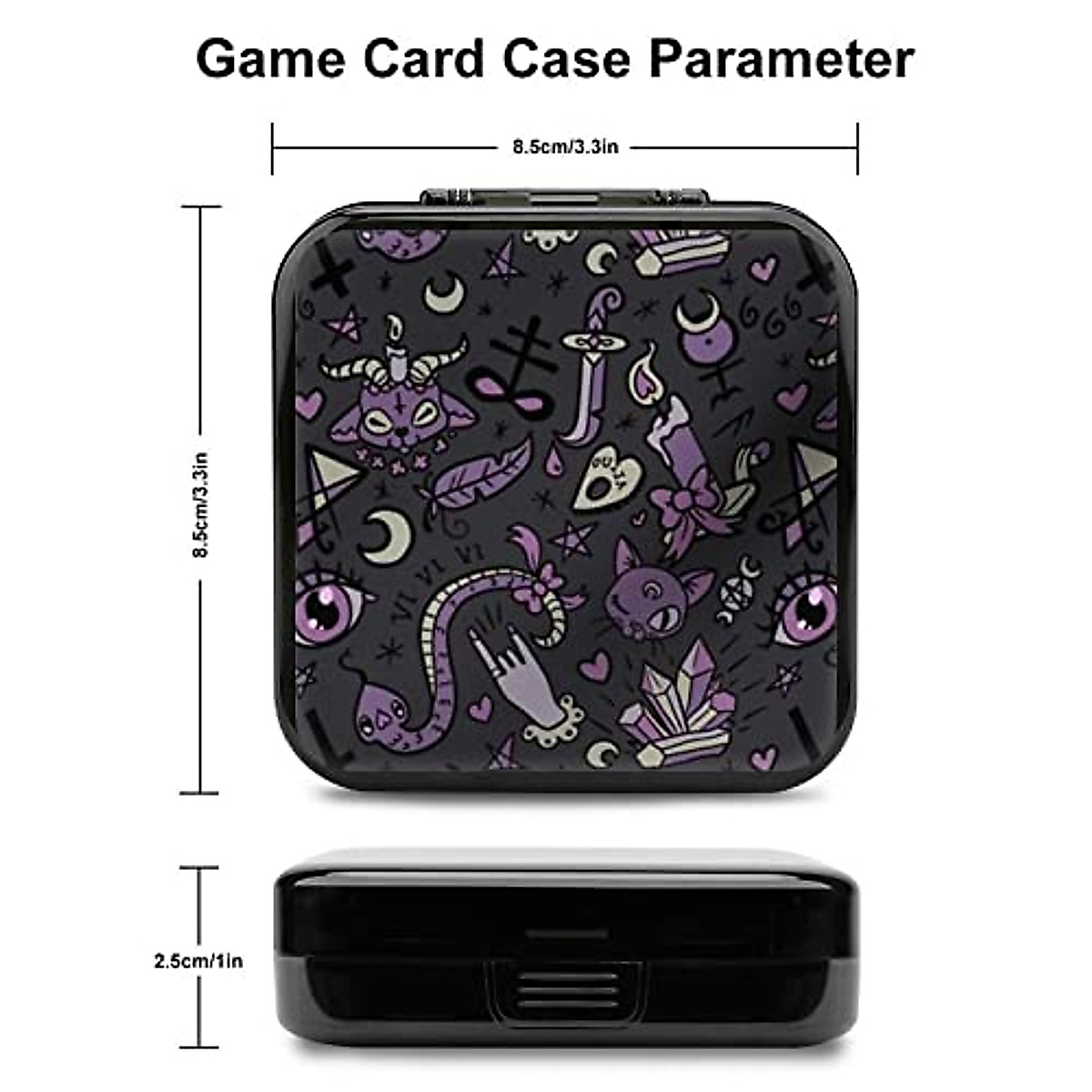 Sedoied Purple Black Goth Spooky Printed Game Card Case for Nintendo Switch Cartridge Holder Carrying Storage Box with 24 Memory Card Holder g-c-02358741a One Size