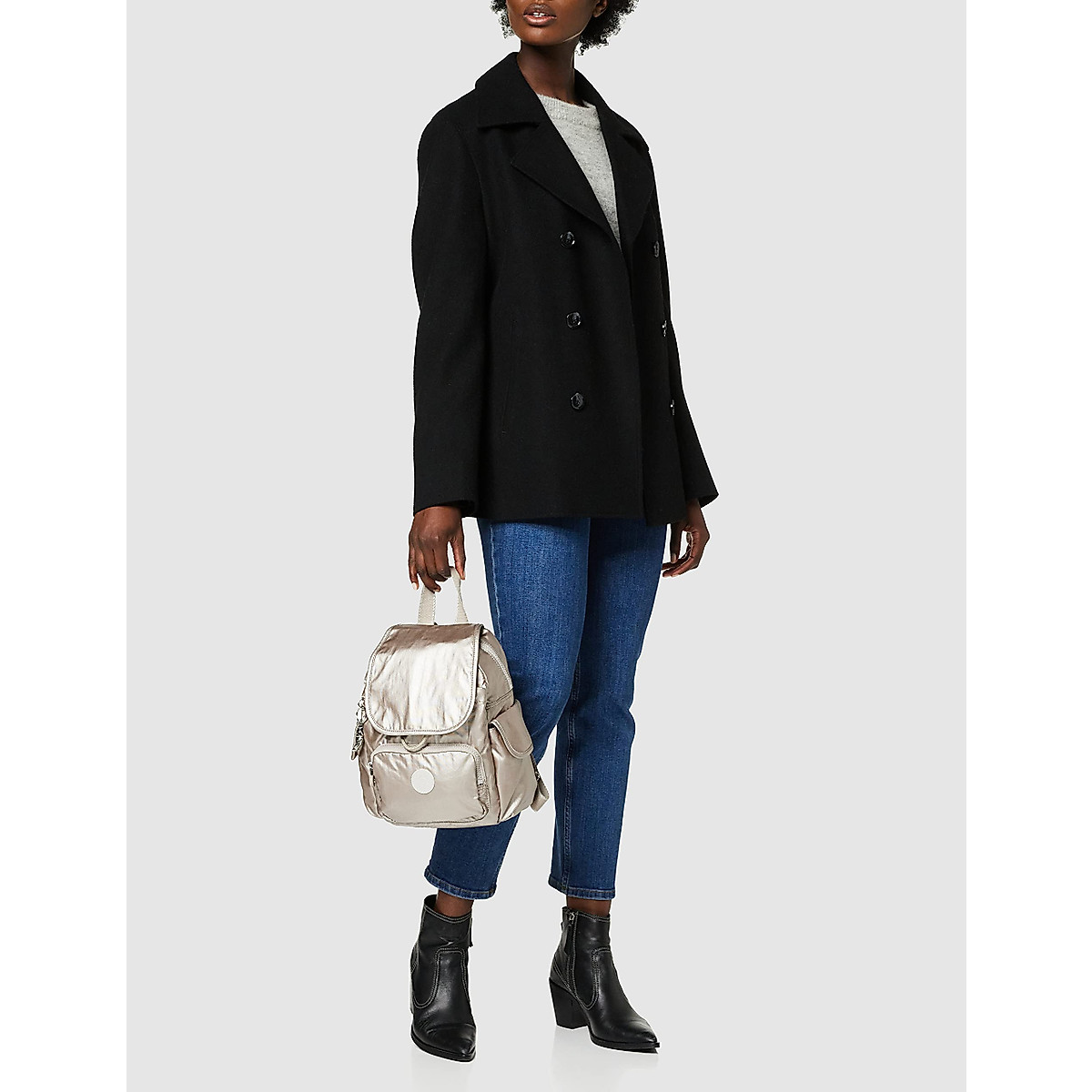 Kipling Women's Backpack City Pack Mini, Silver (Metallic Glow), 27x29x14 Centimeters (B x H x T)