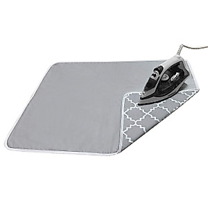 Neccom Ironing Mat with Silicone Pad Heat Resistant Ironing Blanket, Thick Portable Travel Ironing Pad for Table Top, Washer and Dryer, Cotton Ironing Padding Pack in Drawstring Bag 28"x21.6"